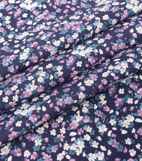 Singer 18 X 21 Floral On Purple Cotton Fabric Quarter 1pc Joann