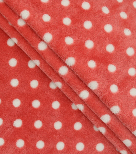 Red And White Polka Dot Sew Lush Fleece Fabric Joann