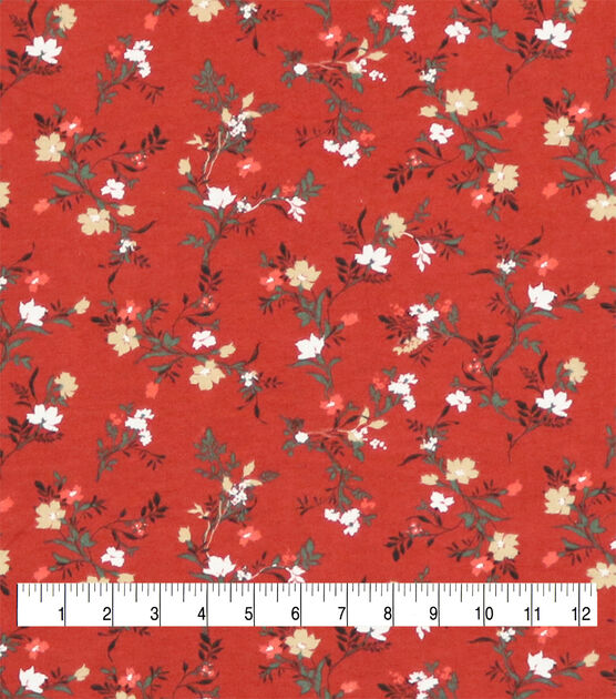 Floral Red 108 Wide Flannel Fabric Joann