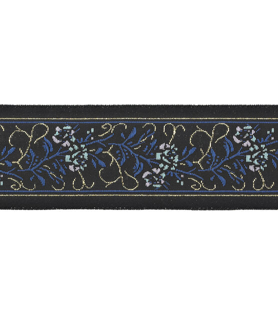 Simplicity Woven Metallic Band Trim 125 Multi Flowers Joann