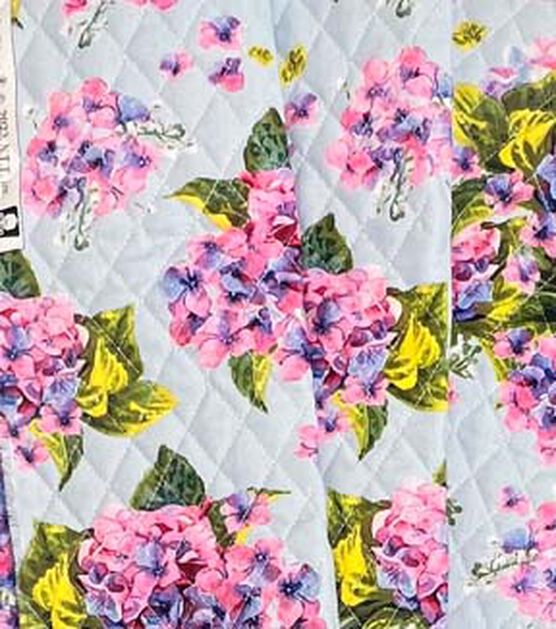 Fabric Traditions Purple Hydrangeas Double Faced Quilted Cotton Fabric