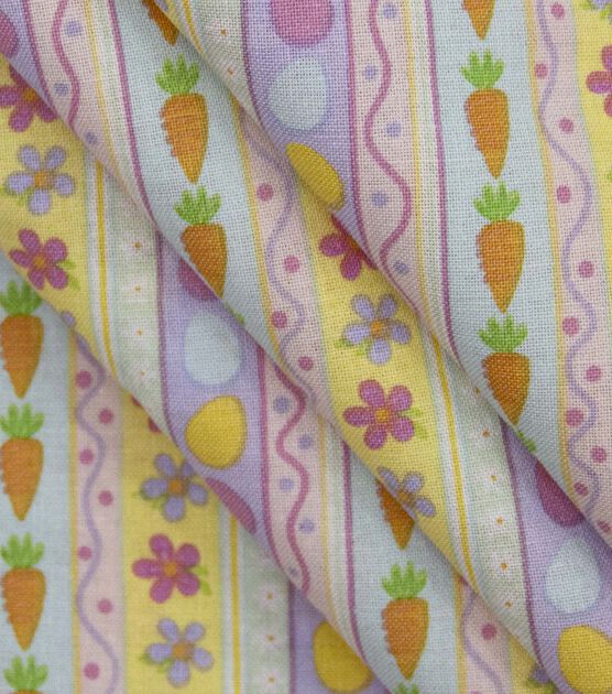 Icons On Purple And Pink Striped Easter Cotton Fabric Joann