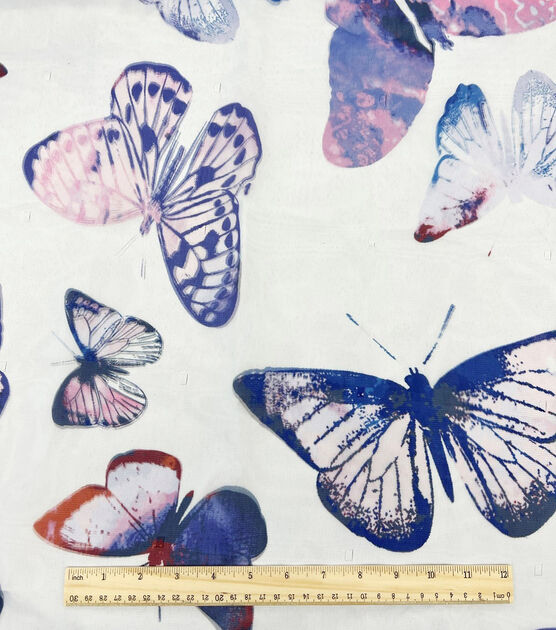 Butterfly With 3d Effect On White Organza Fabric By Glitterbug Joann