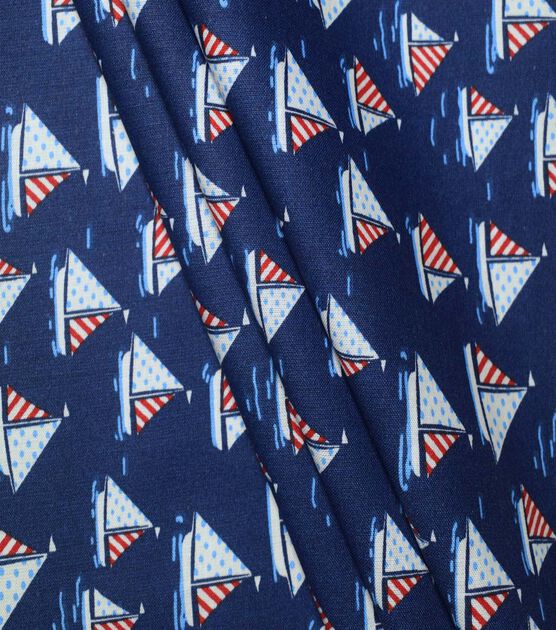 Nautical Sailboats On Navy Cotton Fabric By Quilters Showcase Joann