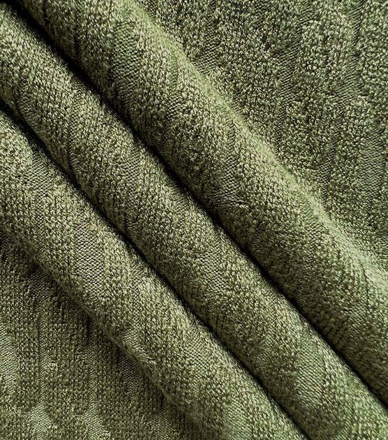 Olive Green Cable Knit Fabric Joann