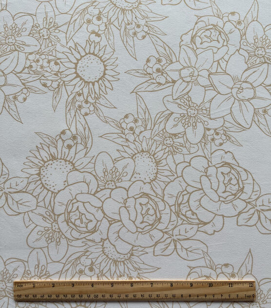 Cream And Beige Floral Double Brush Jersey Knit Fabric Joann