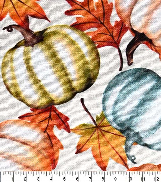 Pumpkins And Leaves On Cream Fall Cotton Fabric Joann