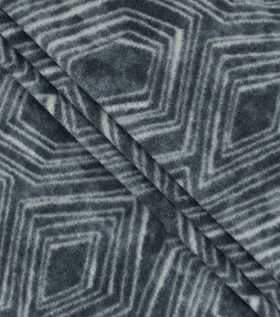 Black Geometric Textured Anti Pill Plush Fleece Fabric Joann