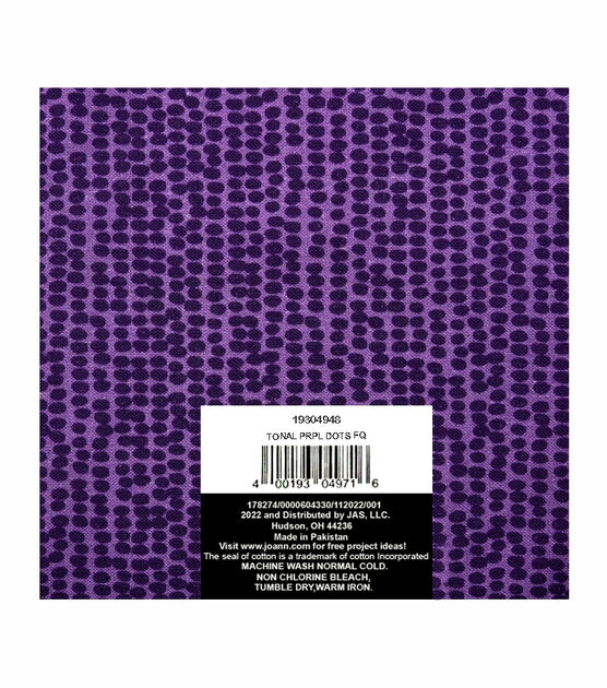 18 X 21 Purple Tonal Dots Cotton Fabric Quarter 1pc By Keepsake