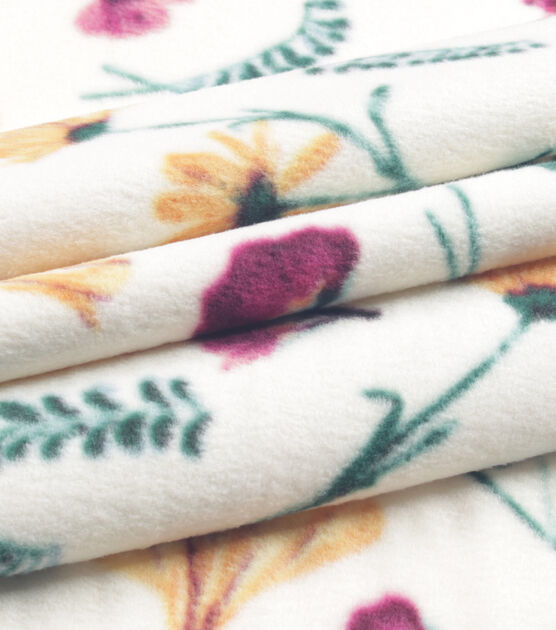 Pressed Flowers Anti Pill Fleece Fabric Joann