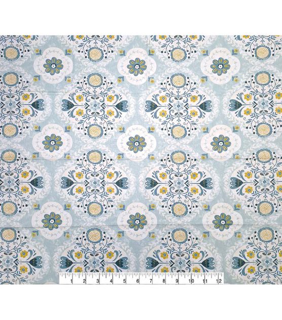 Blue Medallion Cotton Canvas Fabric Joann