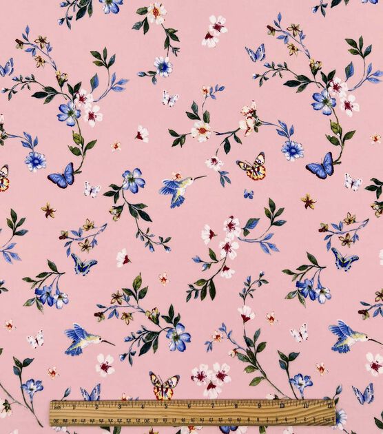 Butterflies On Pink Smocked Rayon Challis Fabric Joann
