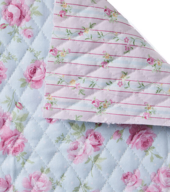 Fabric Traditions Roses On Blue Double Faced Quilt Fabric Joann