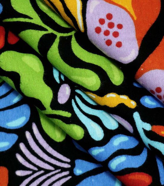 Floral On Black Super Snuggle Flannel Fabric Joann