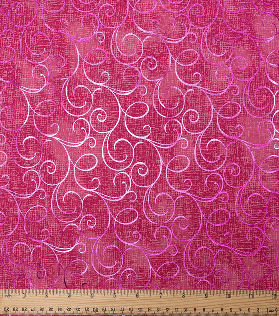 Pink Scroll Quilt Foil Cotton Fabric By Keepsake Calico Joann