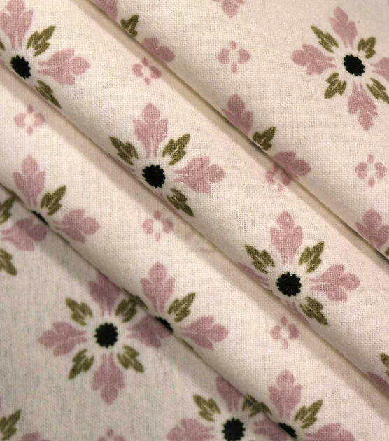 White Floral Geometric Super Snuggle Flannel Fabric Joann