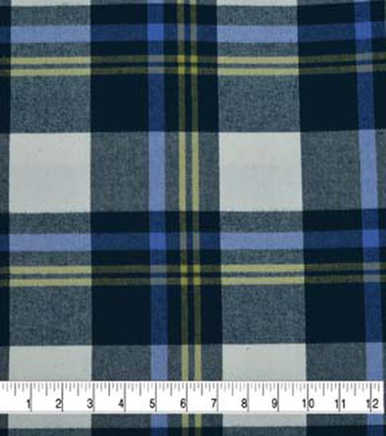 Eddie Bauer Cream And Blue Plaid Shacket Shirting Fabric Joann