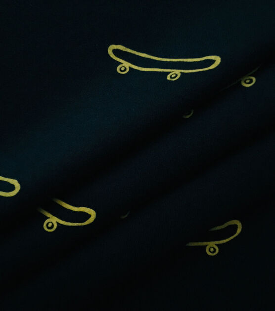 Glow In The Dark Navy Skateboards Interlock Knit Fabric By Pop Joann