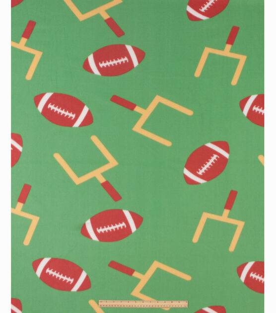48 Wide Football Icons On Green No Sew Fleece Blanket By Make It Give
