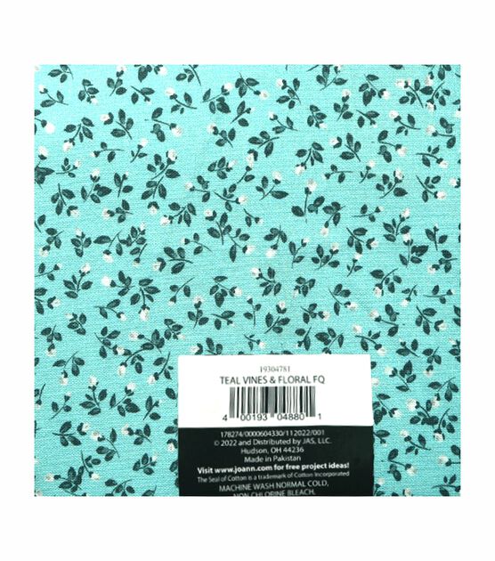 18 X 21 Floral On Teal Cotton Fabric Quarter By Keepsake Calico Joann