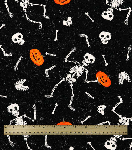 Skeleton Bones On Black Super Snuggle Flannel Fabric Joann
