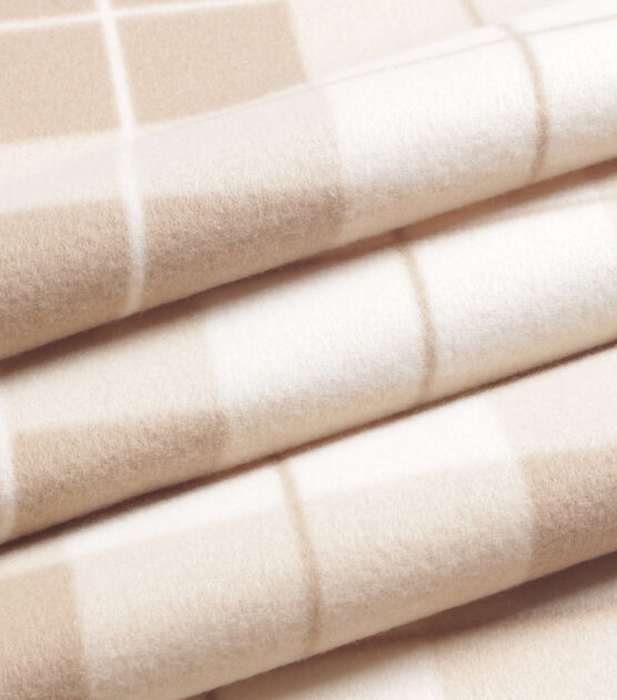 Tan Box Plaid Blizzard Prints Fleece Fabric Joann