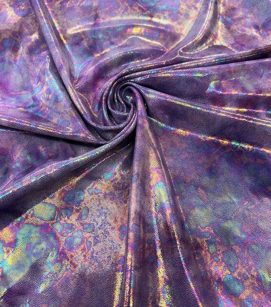 Purple Foil Tie Dye Oil Slick Polyester Spandex Fabric Joann