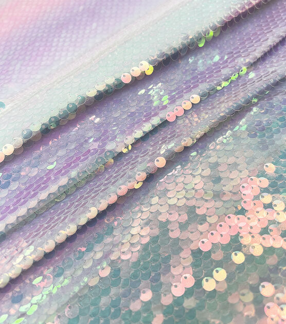 Multi Clear Rainbow Sequin Mesh Apparel Fabric Joann