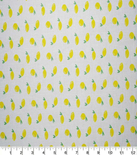 Lemons On White Craft Cotton Fabric By Happy Value Joann