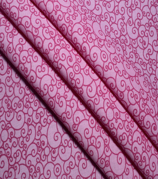 Light Pink Scrolls Cotton Fabric By Quilters Showcase Joann