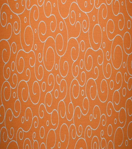 White Swirls On Orange Quilt Cotton Fabric By Quilters Showcase Joann
