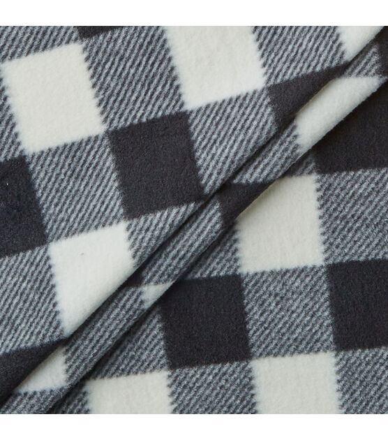 Eddie Bauer Black And White Buffalo Checks Anti Pill Fleece Fabric Joann