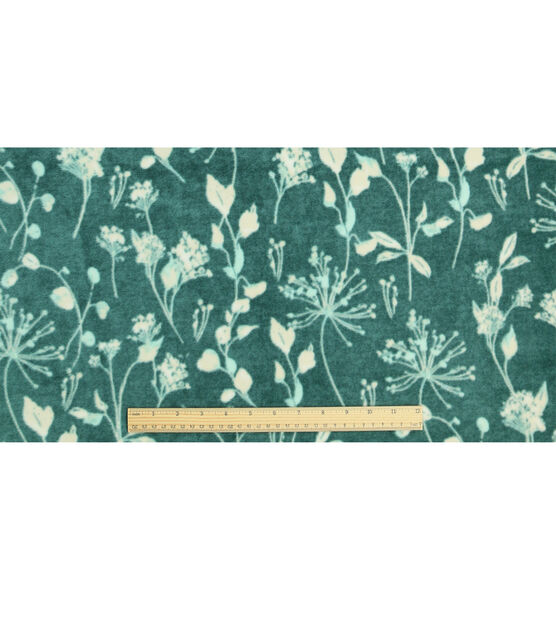 Green Floral Luxe Fleece Fabric Joann