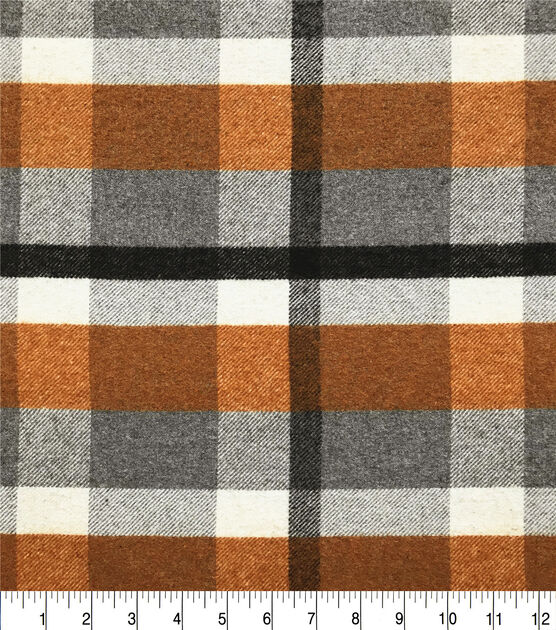 Tan Gray And White Plaid Wool Blend Apparel Fabric Joann