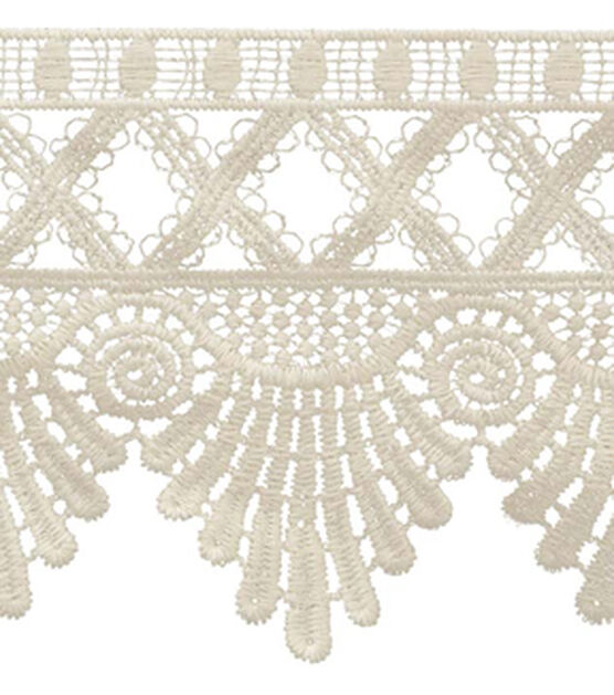 Simplicity Scalloped Edge Venice Lace Trim 35 Ivory Joann