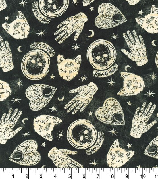 Robert Kaufman Mystical Halloween On Black Halloween Cotton Fabric Joann