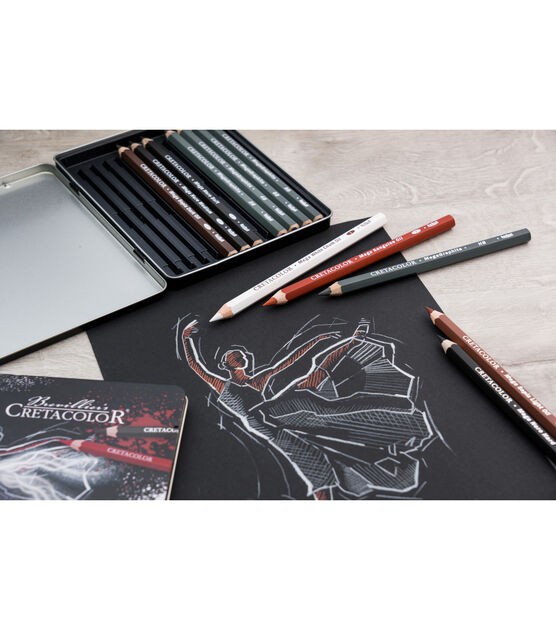 Cretacolor X Sketch Mega Pencil Drawing Tin Box Set 12pc Joann