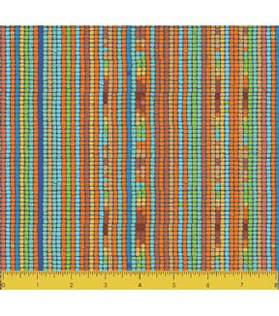 Stitch And Sparkle Orange And Blue Bead Strands Cotton Fabric Joann