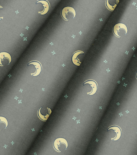 Robert Kaufman Cresent Moons Gray Nursery Flannel Fabric Joann