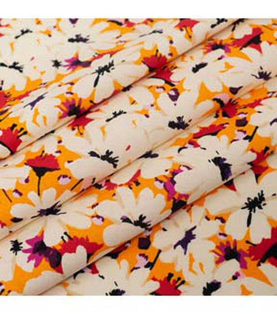 Singer Flowers On Orange Cotton Fabric By Keepsake Calico Joann