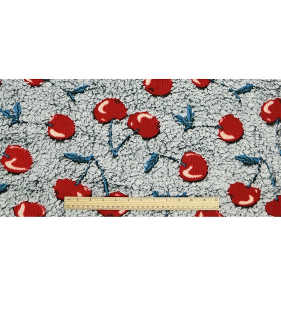 Cherries On Gray Sherpa Fabric Joann