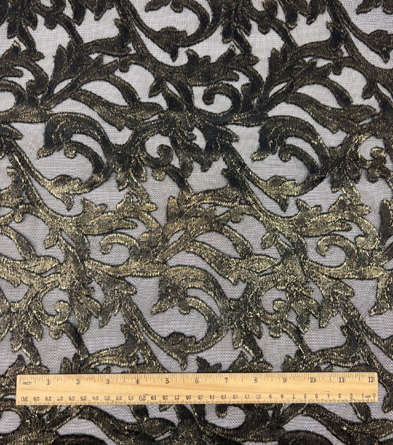 Black Foil Oversized Burnout Velvet Fabric Joann