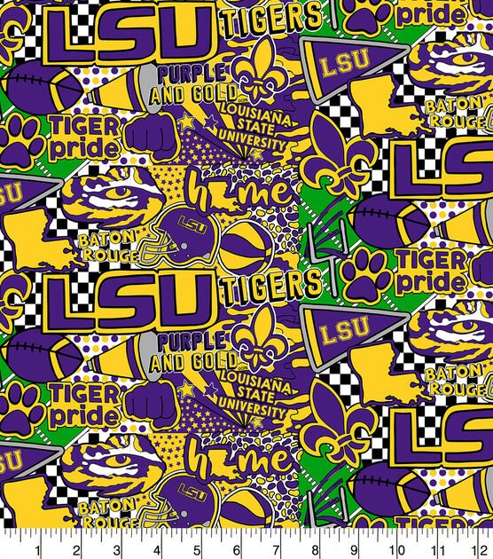 Louisiana State University Tigers Cotton Fabric Pop Art Joann