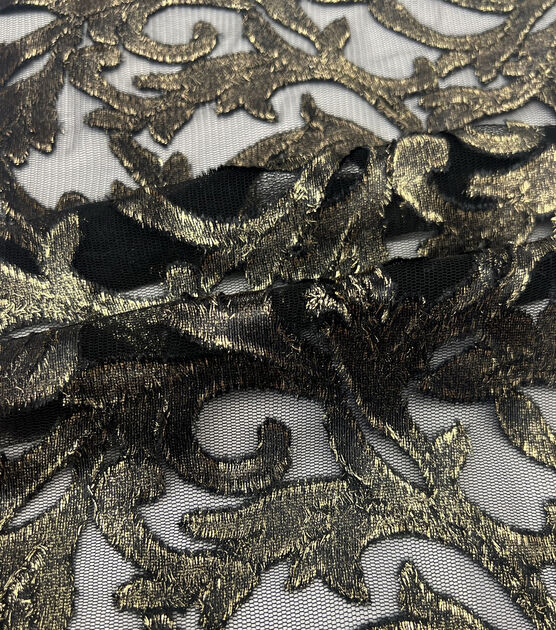 Black Foil Oversized Burnout Velvet Fabric Joann
