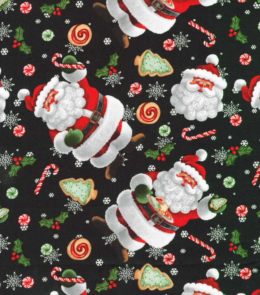 Robert Kaufman Cookies for Santa on Black Christmas Cotton Fabric JOANN