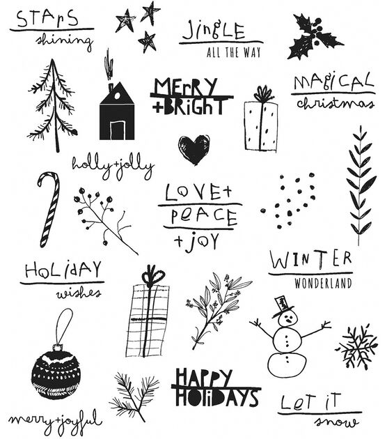 Tim Holtz 7 X 85 Seasonal Scribbles Red Rubber Cling Stamp Sheet Joann