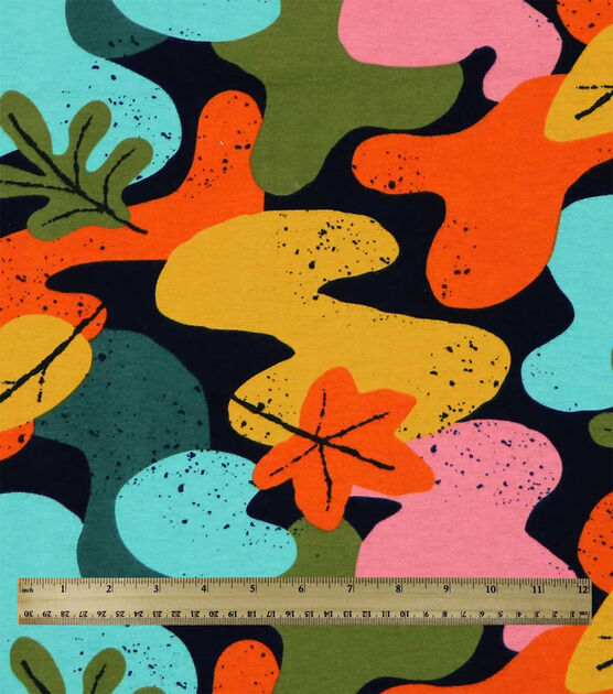 Multicolor Geometric Leaf Super Snuggle Flannel Fabric By Pop Joann
