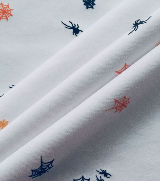 Halloween White Spiderweb Interlock Knit Fabric By Pop Joann