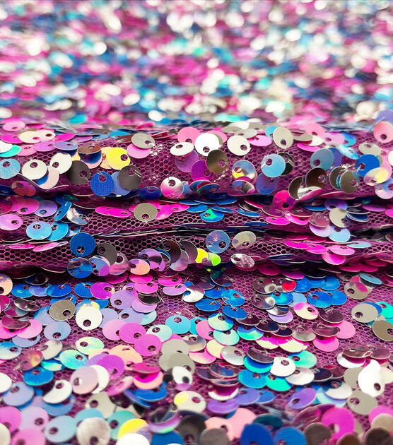 Blue And Pink Sequin Mesh Fabric Joann