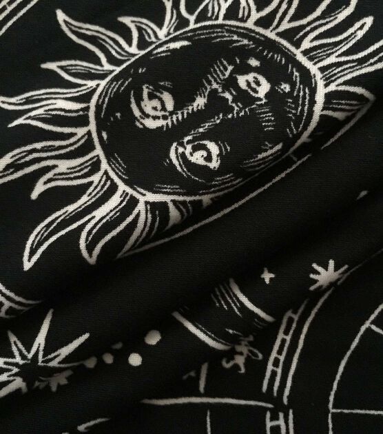 Astrology Signs On Black Jersey Knit Fabric Joann